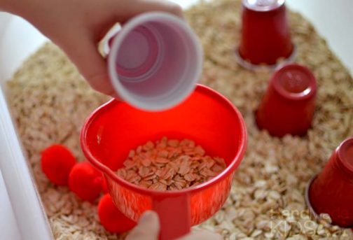 Easy Apple Sensory Bin for Preschoolers